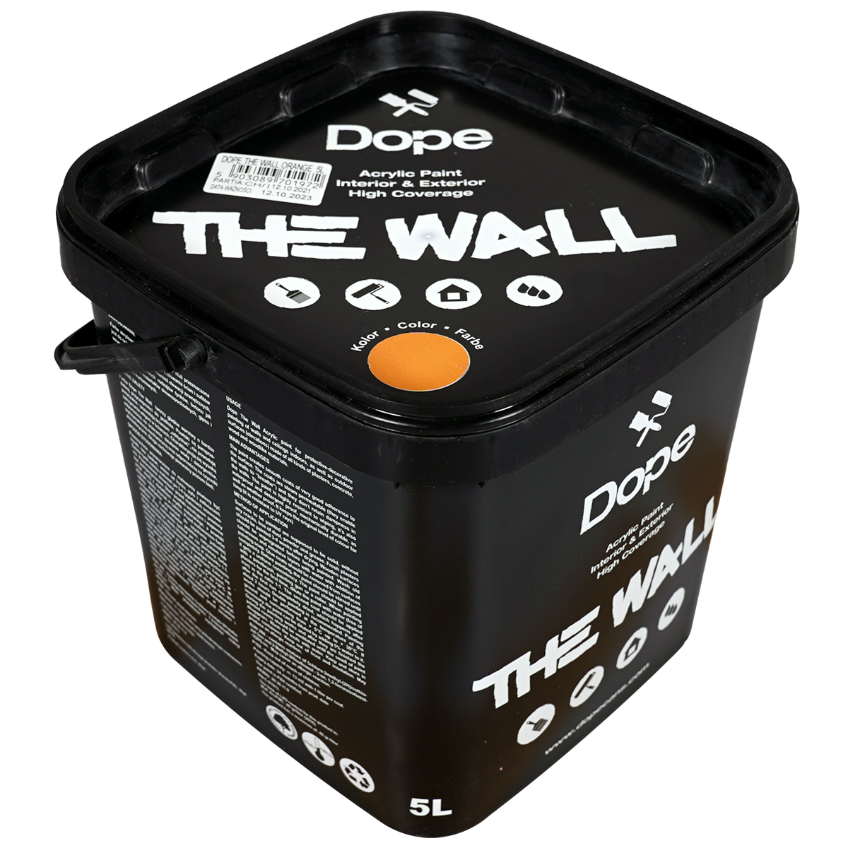 Dope Acryl Premium Wandfarbe "The Wall 5L" Orange Graffitibox Shop ...