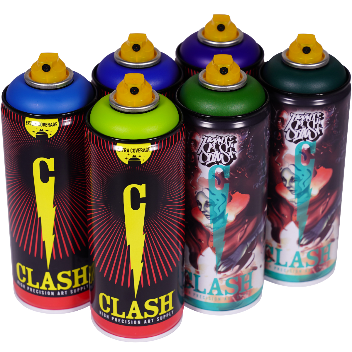 Clash "Paint Multi Color Sixpack Trash Bag Tones" (6x400ml) Sprühdosen ...