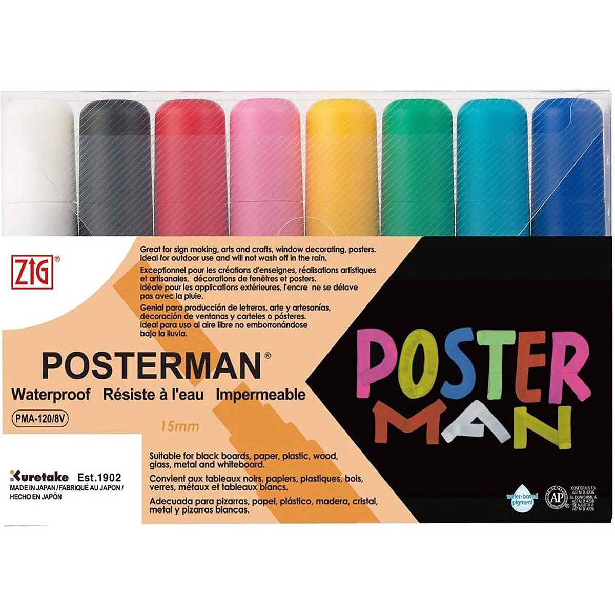 Zig "Posterman 8er Set" Marker (15mm) Pump Marker Graffitibox Shop ...