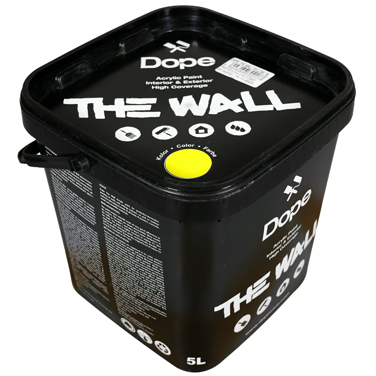 Dope Acryl Premium Wandfarbe "The Wall 5L" Yellow Wandfarbe Graffitibox ...