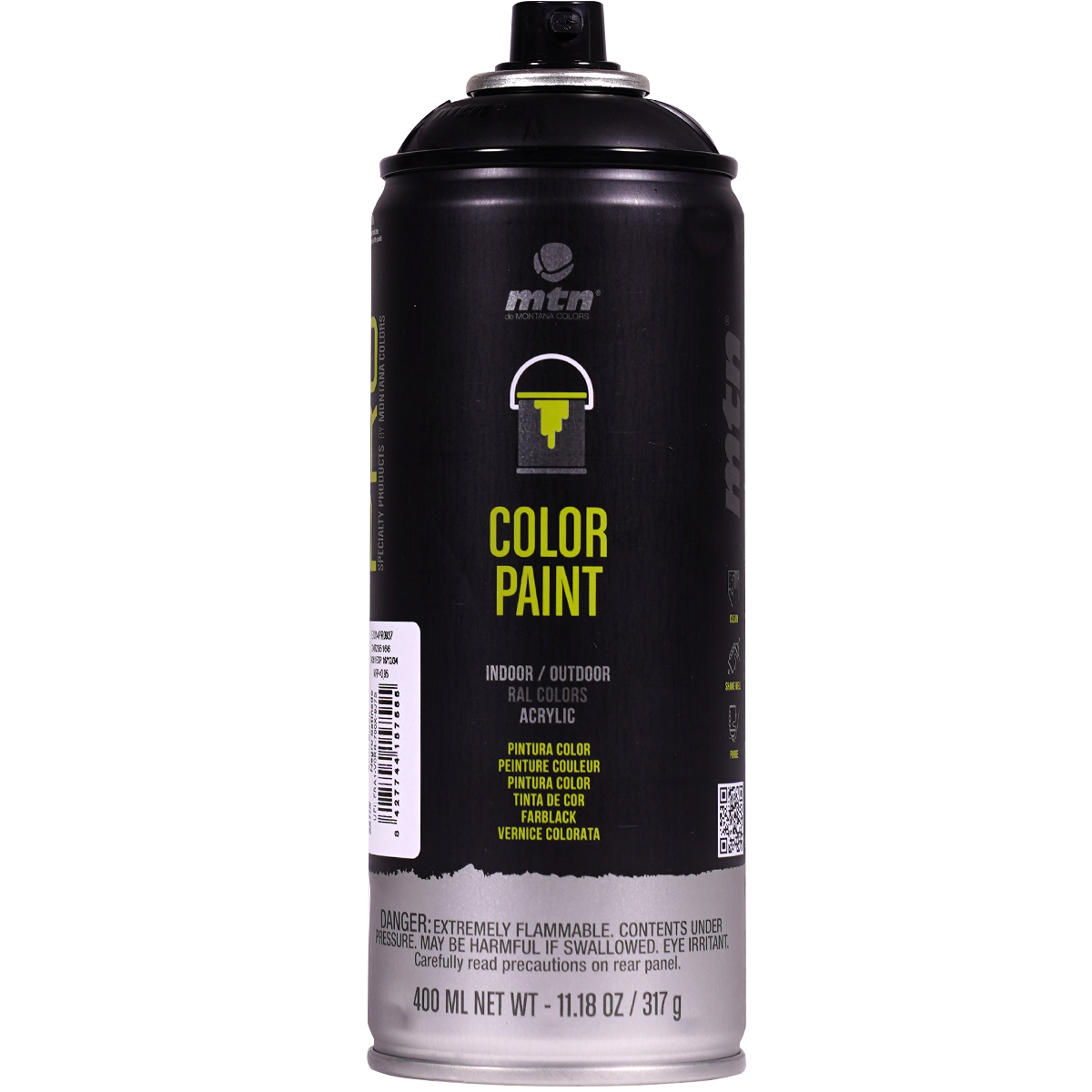 MTN Pro "Color Paint Acrylic RAL" (400ml) Black Satin Graffitiboxshop ...