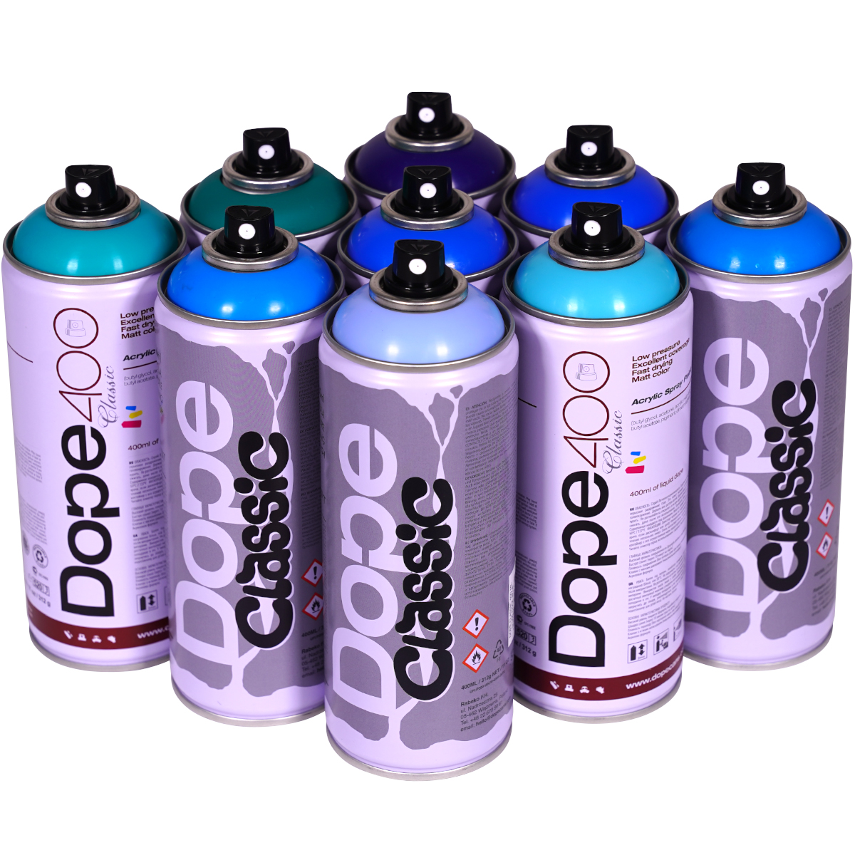 Dope "Classic Paint 9er Paint Box Azure" (9x400ml) Sprühdosen ...