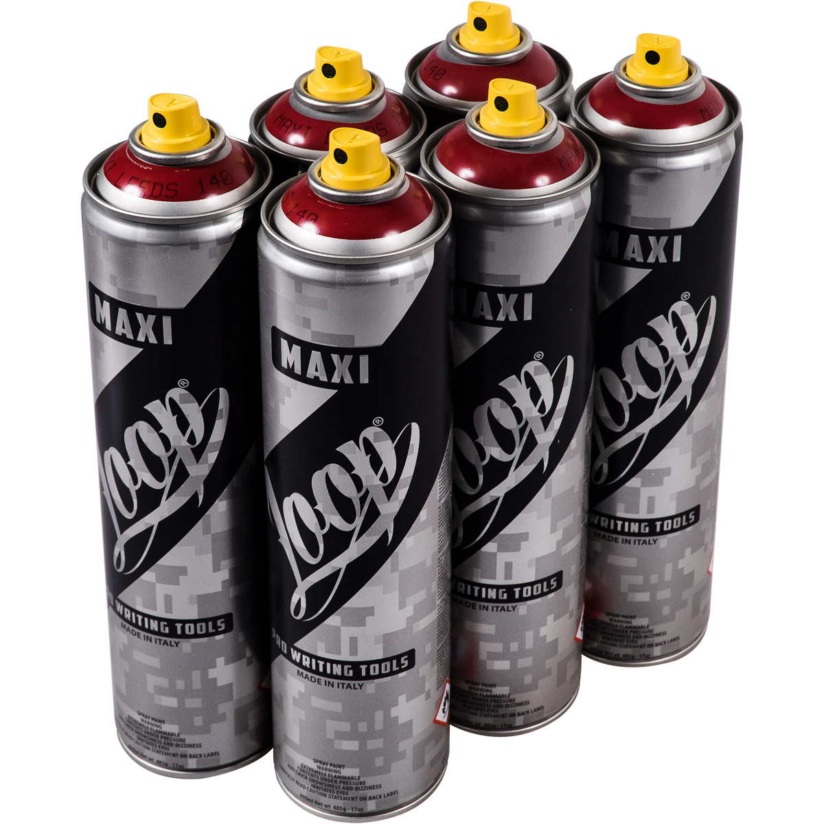 Loop Paint "Maxi One Color Sixpack - Leeds" (6x600ml) Sprühdosen Boxen ...